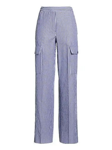 DEPARTMENT 5 Striped Cotton Cargo Pants - Blue
