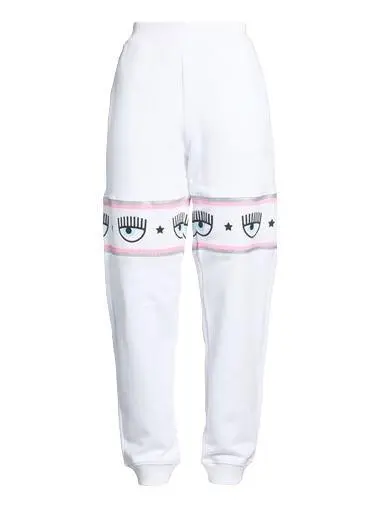 CHIARA FERRAGNI Cotton Track Pants - White