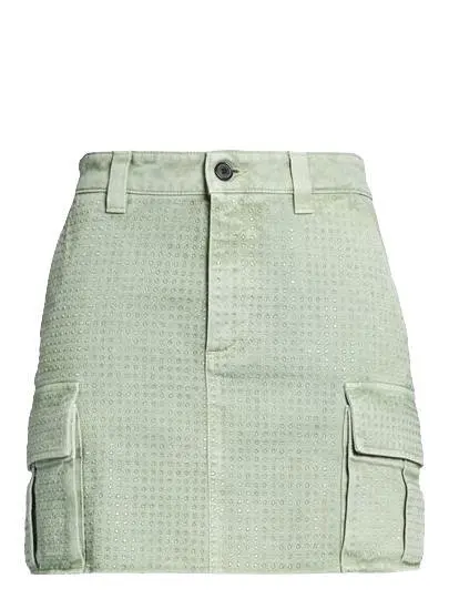 DEPARTMENT 5 Cotton Denim Flared Skirt - Sage Green