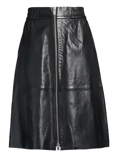 Ba&sh Midi Lambskin Skirt - Black
