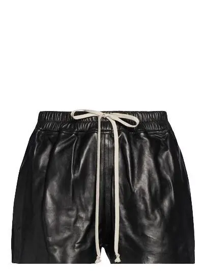 Rick Owens Calfskin Leather Shorts - Black