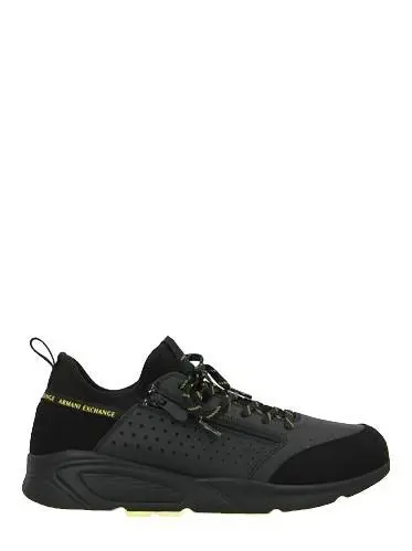 Armani Exchange Low-top Sneakers With Appliqués And Logo - Black