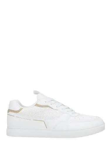 Armani Exchange Low-top Sneakers With Logo And Piped Trims - White