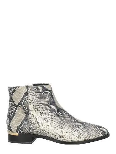 Cosmoparis Ankle Boots In Leather With Snakeskin Print - Khaki