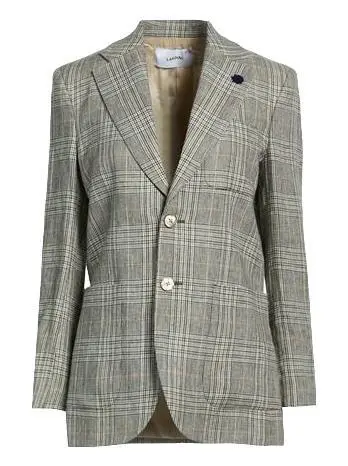 LARDINI Single-breasted Glen Plaid Blazer - Grey