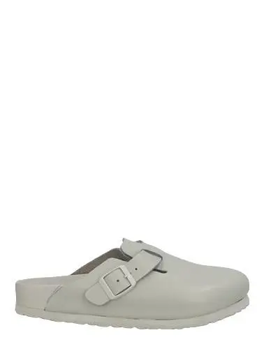 BIRKENSTOCK Light Leather Mules & Clogs - Light Grey