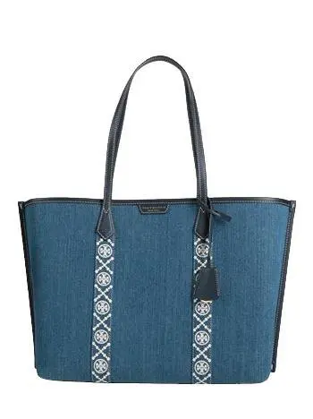 Tory Burch Denim Tote Bag With Appliqués - Blue