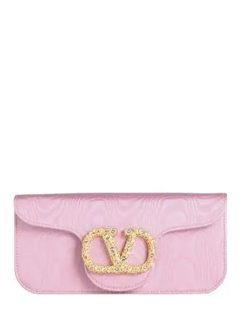 Valentino Garavani Embellished Twill Clutch - Pink