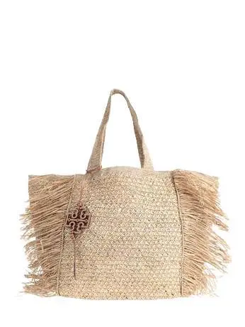 Tory Burch Raffia Shopper Bag - Beige