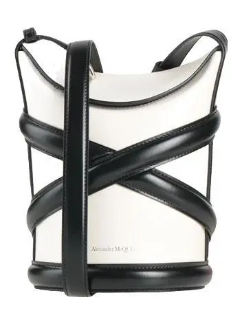 Alexander McQueen Ivory Calfskin Cross-body Bucket Bag - White
