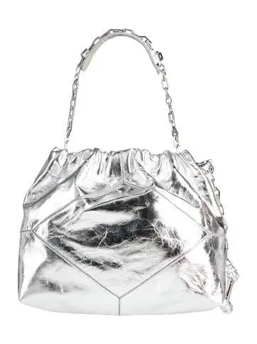 Ba&sh Leather Shopper Bag - Silver