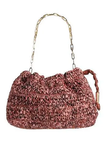 Ba&sh Raffia Bucket Bag With Embroidered Logo - Pink