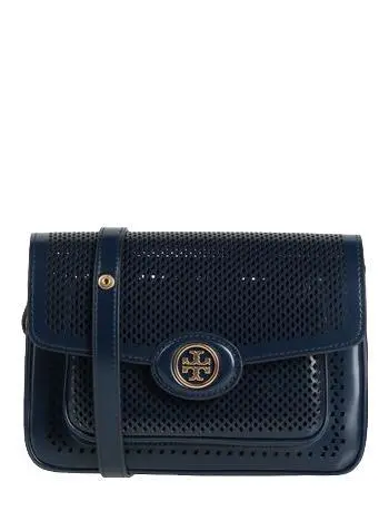 Tory Burch Glosssed-leather Cross-body Flap Bag - Navy