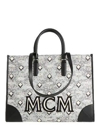 Mcm Handbag In Canvas And Leather - Grey