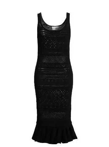 DES_PHEMMES Knitted Bodycon Midi Dress - Black