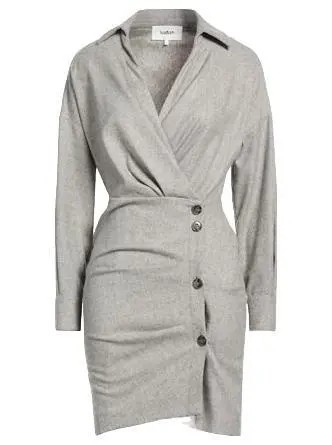 Ba&sh Flannel Mini Wrap Dress - Grey