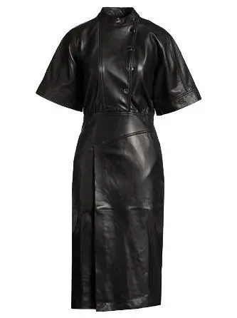 Ba&sh Midi Lambskin Dress - Black