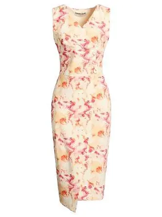 Chiara Boni La Petite Robe Floral-print Stretch Jersey Midi Dress - Beige