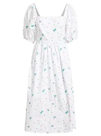 Barbour Cotton Poplin Midi Dress - White