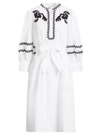 Antik Batik Cotton Midi Shirt Dress - White