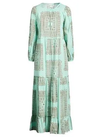 Antik Batik Maxi Cotton Dress - Green