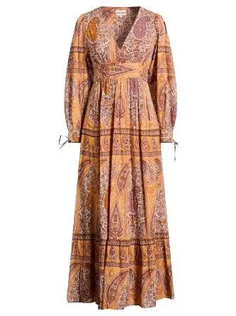 Antik Batik Floral-print Cotton Maxi Dress - Orange