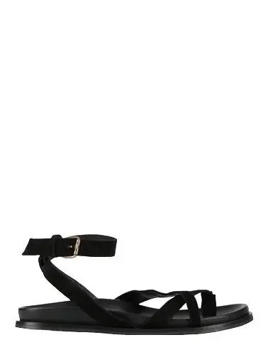 Ba&sh Leather Thong Gladiator Sandals - Black