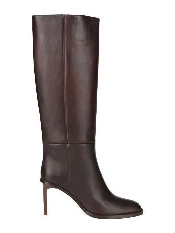 Ba&sh Chocolate Leather Stiletto Boots - Brown