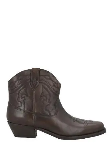 Ba&sh Leather Cowboy Ankle Boots - Brown