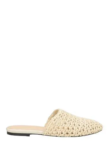 GENTRYPORTOFINO Mules & Clogs In Textile Fibers And Raffia - White