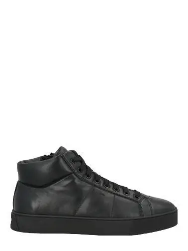 Santoni High-top Leather Sneakers - Black