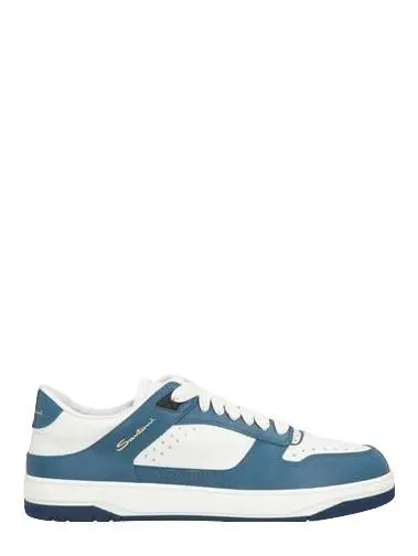 Santoni Slate Leather Sneakers - Blue