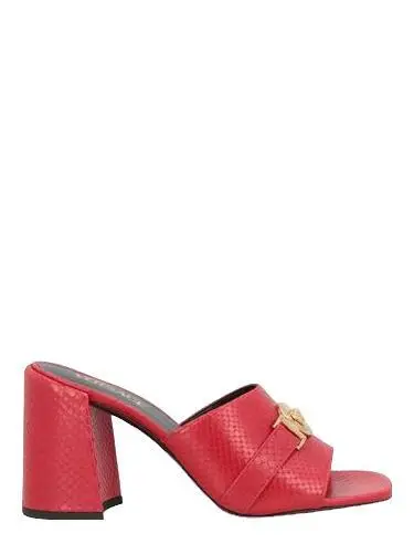 Versace Calfskin Slide Sandals - Red