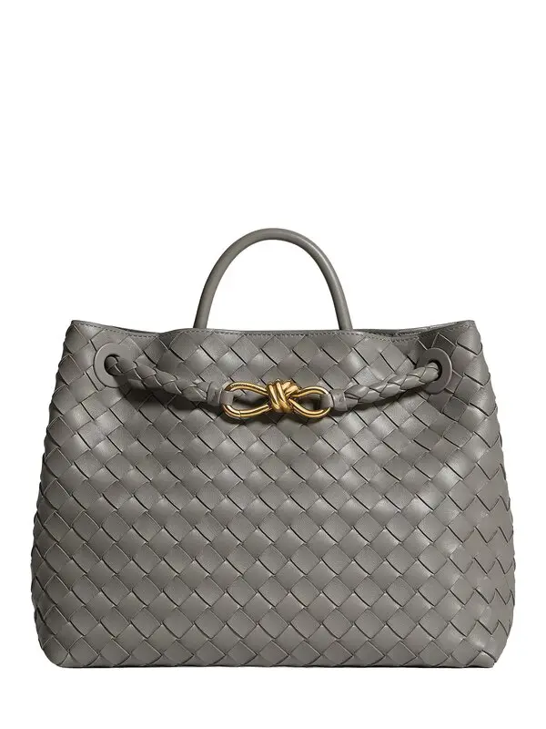 Bottega Veneta Intrecciato Leather Andiamo Top Handle Bag - Basalt
