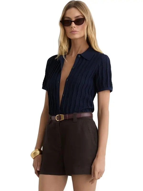 REISS Carmen Short - Chocolate Brown