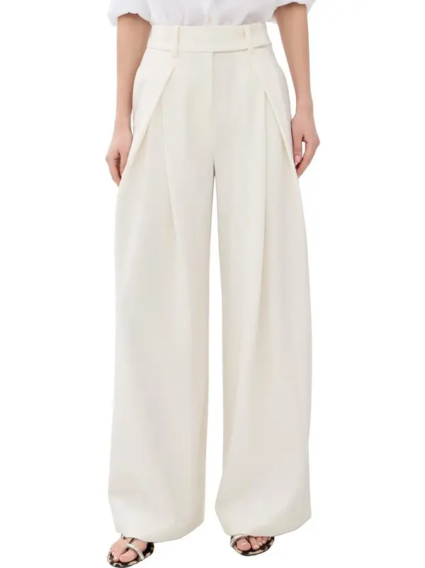 FAVORITE DAUGHTER Pleated Suiting Trousers - Ivory