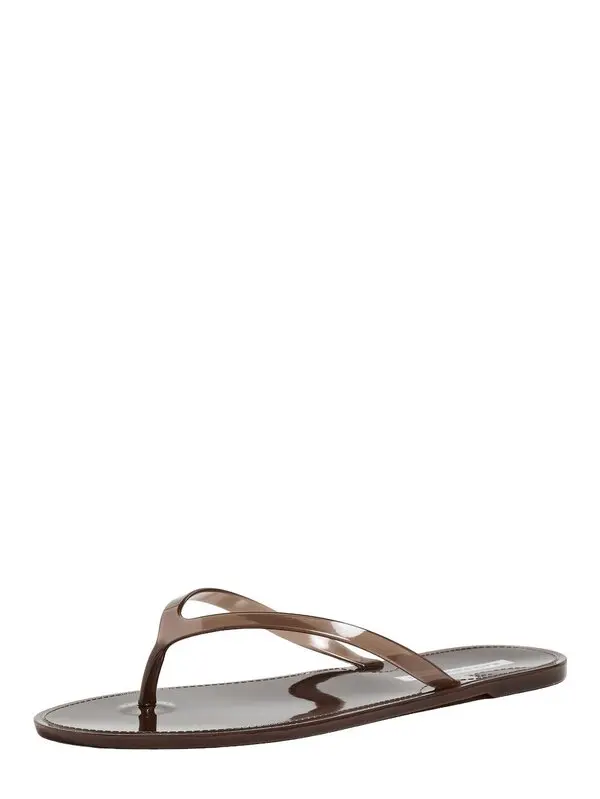 BLACK SUEDE STUDIO Crystal Jelly Flip Flops - Chestnut