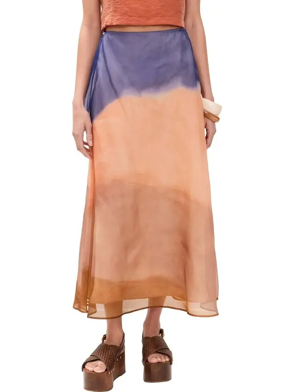 Ulla Johnson Esmeray Organza Silk Midi Skirt - Moontide