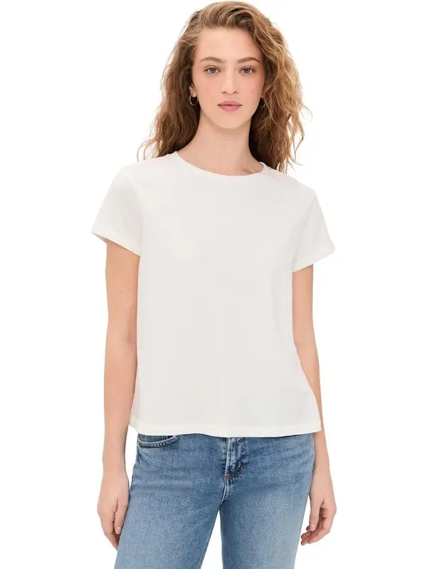 AGOLDE Long Line Adine Tee - White Ash
