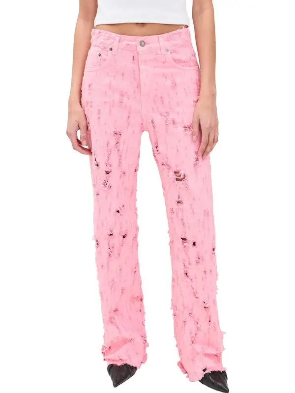 HAIKURE Bonnie Bull Destroyed Jeans - Flamingo