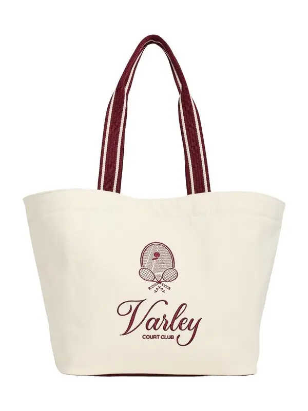 Varley Robinson Canvas Club Tote Bag - Ivory/port