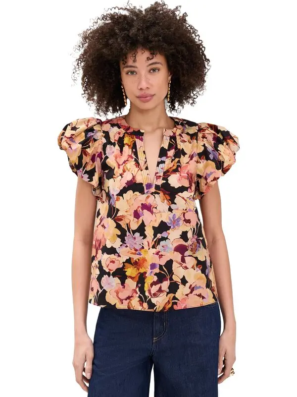 Ulla Johnson Abril Cotton Top - Night Bloom