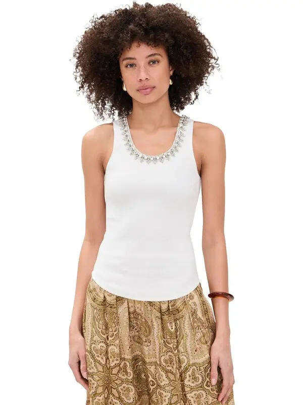 Zimmermann Embellished Tank - Ivory