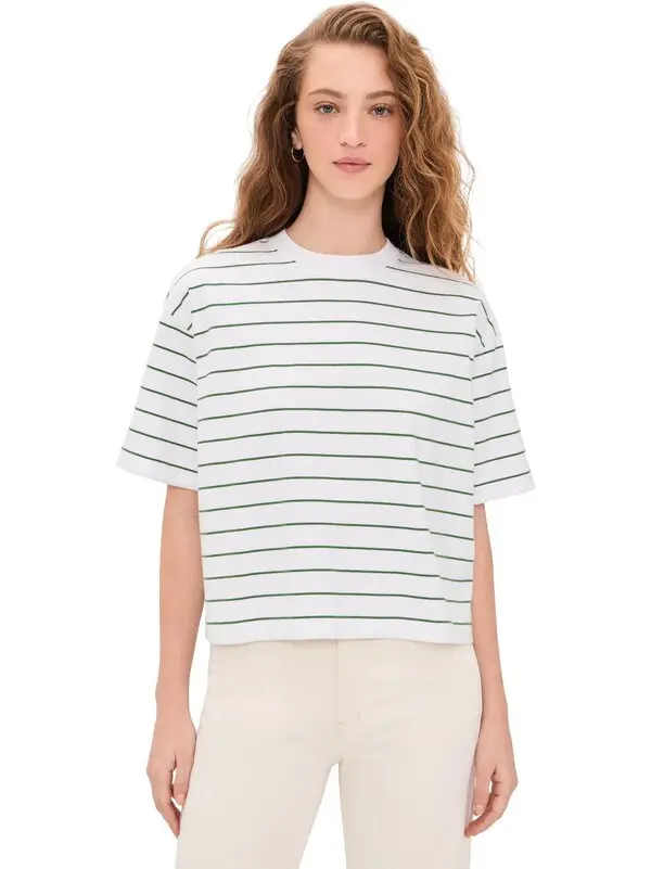 Madewell The Boxy Crop Tee - French Stripe Knits