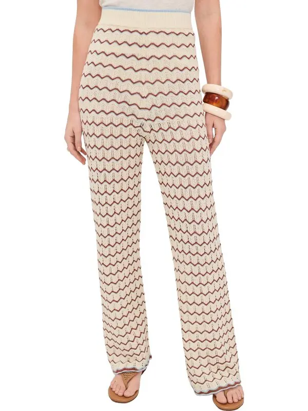Cara Cara Hunter Pointelle Knit Pants - Zigzag Ivory Multi