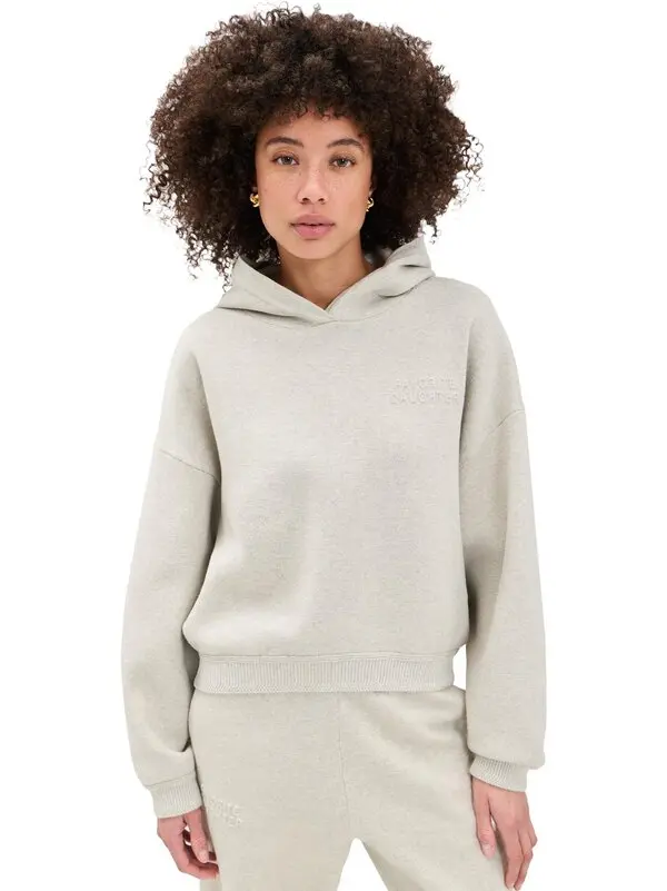 FAVORITE DAUGHTER The Cropped Fatigue Sisters Hoodie - Heather Grey