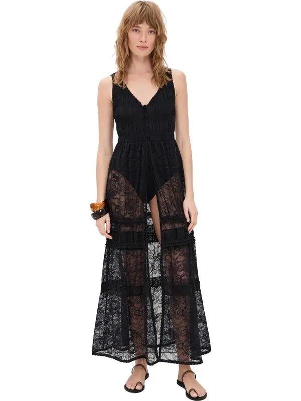 Free People Sweet Saloon Sleeveless Maxi Dress - Black