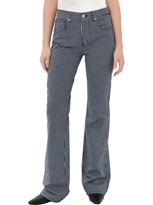 NILI LOTAN Celia Striped Jeans - Railroad Stripe Rinse