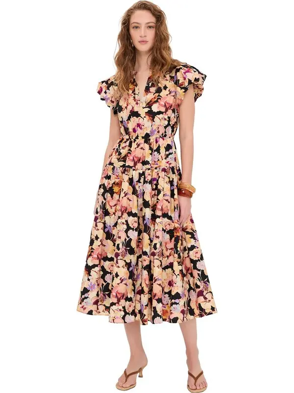Ulla Johnson Marin Cotton Midi Dress - Night Bloom