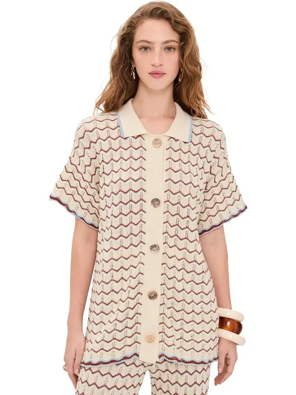 Cara Cara Hayes Shirt - Zigzag Ivory Multi